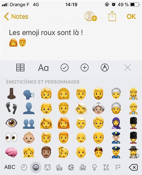 Emoji roux : enfin disponibles sur iPhone en 2018 ! — mamdoiZelle.com
